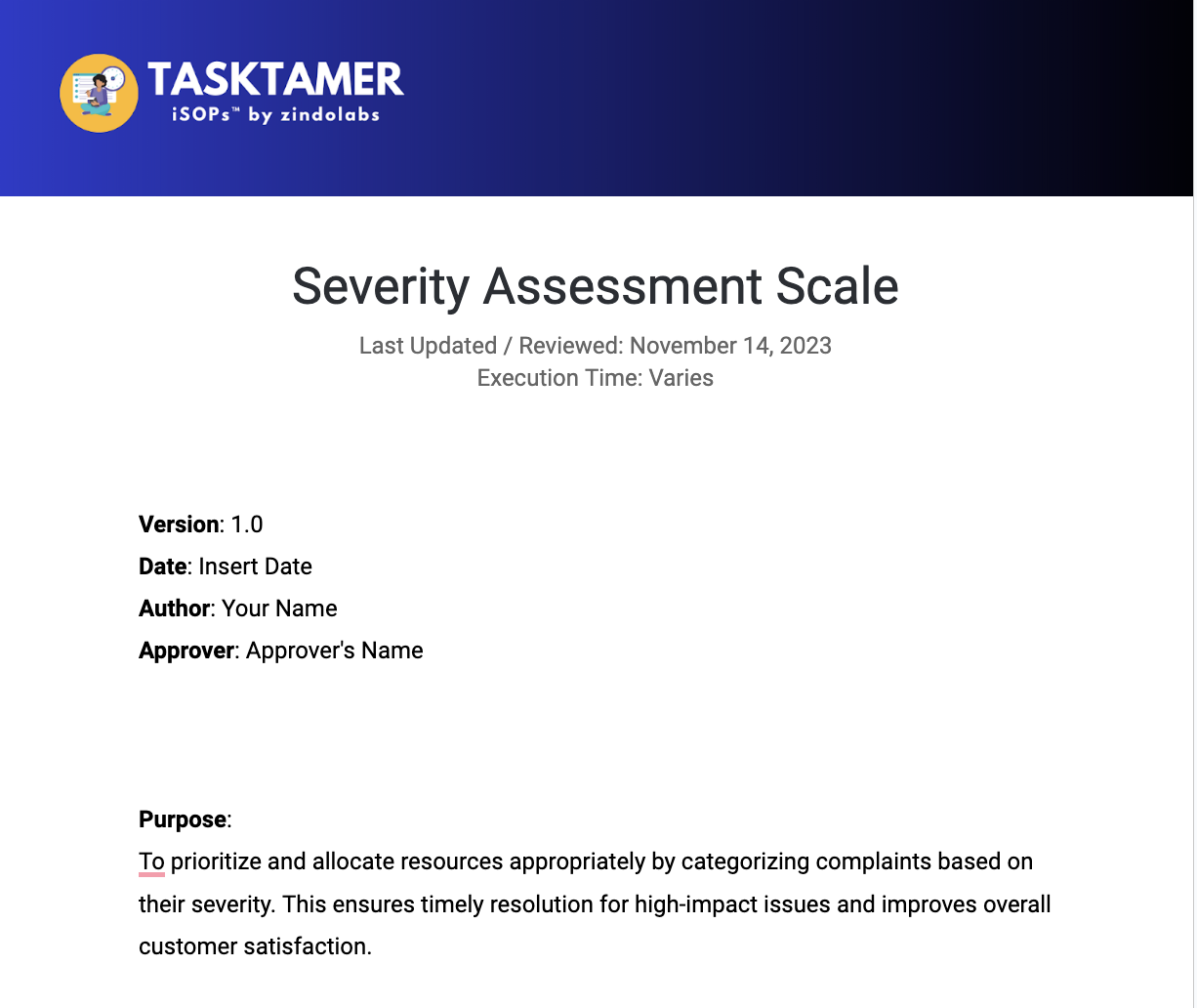 🗝 Severity Assessment Scale | zindo+co